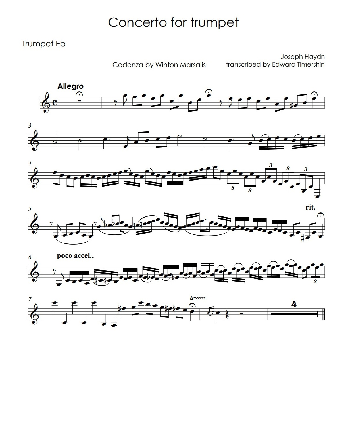 Haydn, Joseph – Trumpet Concerto in E flat major