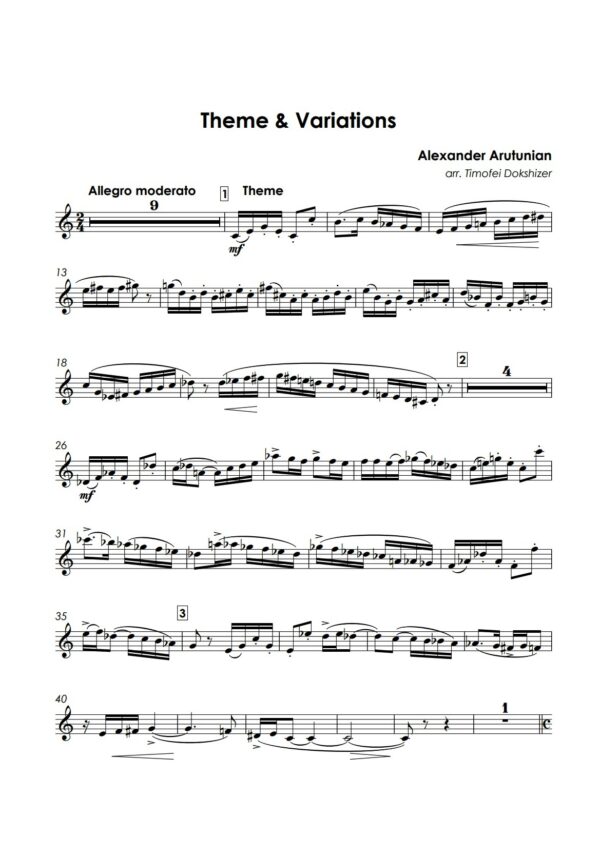 Arutiunian, Alexander – Theme & Variations for Trumpet & Orchestra
