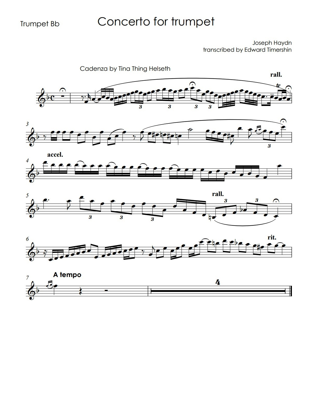 Haydn, Joseph – Trumpet Concerto in E flat major