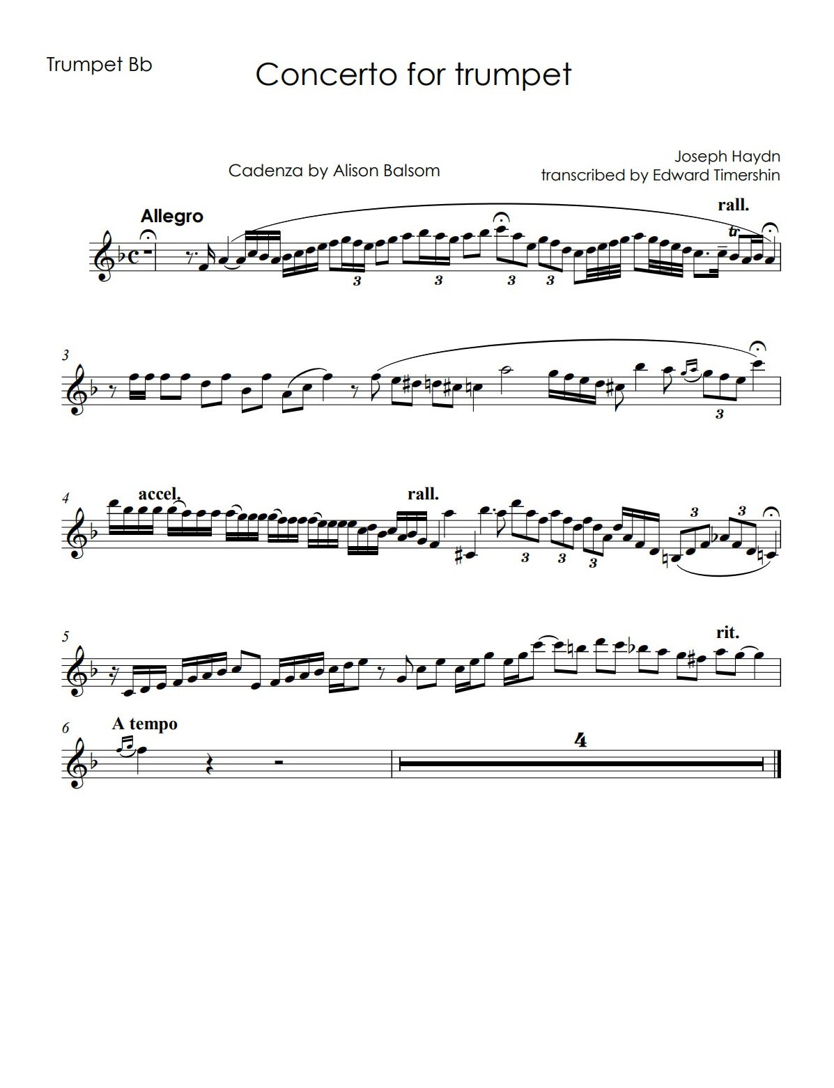 Haydn, Joseph – Trumpet Concerto in E flat major