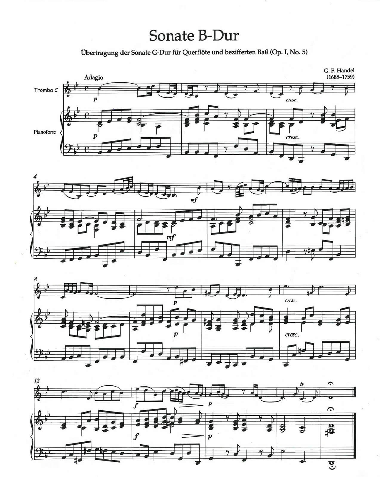 Handel, Georg Friedrich – Two sonatas for trumpet Bb & piano